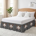 Baseball Bed Skirt Queen Size 16 Inch Drop, Sports Gray Background ...