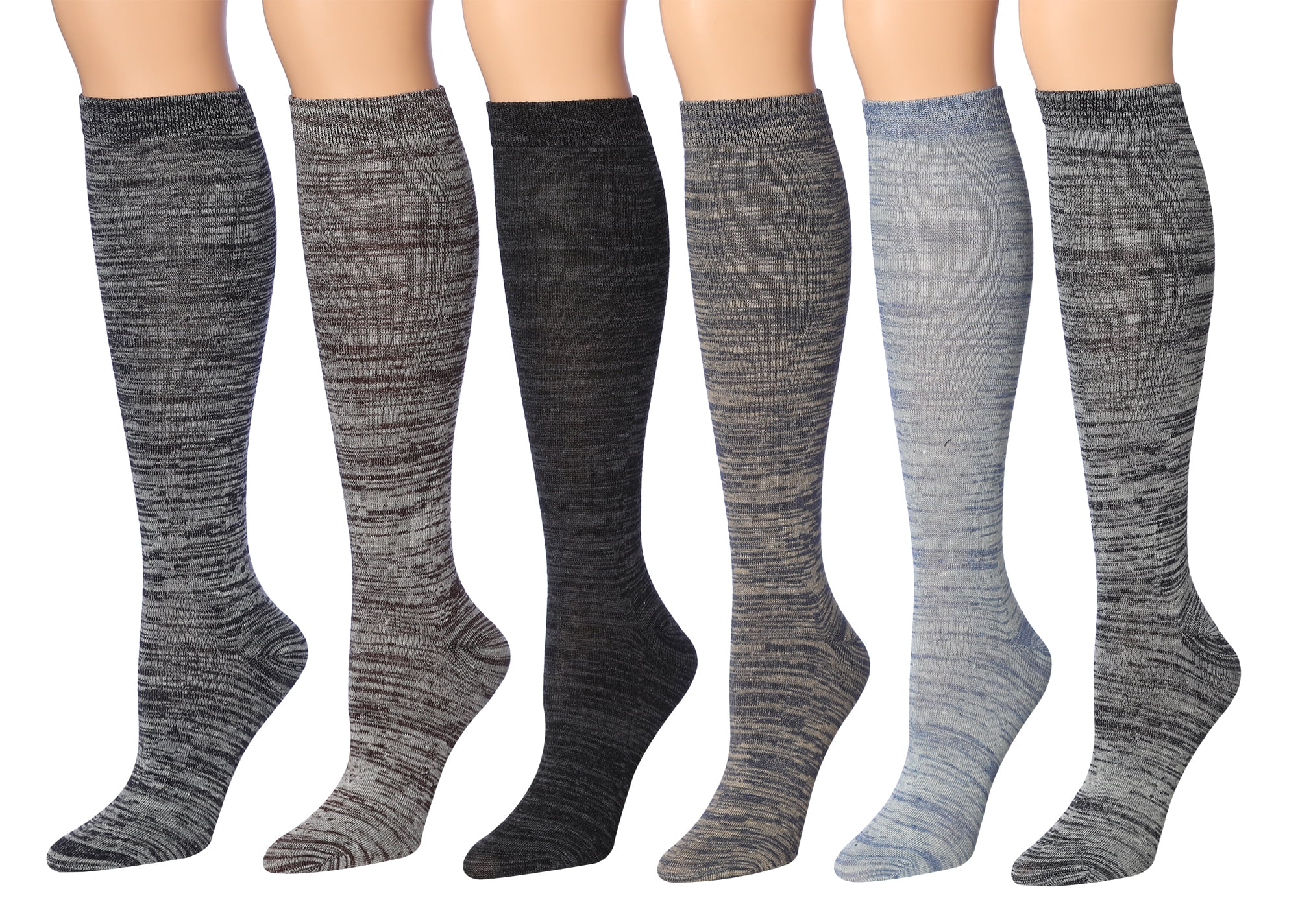 Colorfut Women's 6-Pairs Colorful Patterned Knee High Socks - Walmart.com