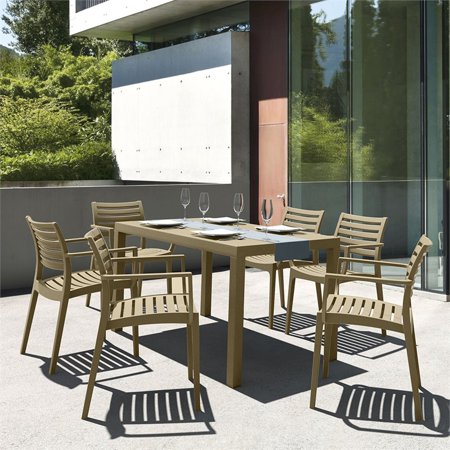 Compamia Artemis 7 Piece Patio Dining Set in Taupe - Walmart.ca