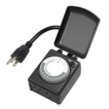 BN-LINK Indoor Dual Outlet Timers, Heavy-Duty Mechanical, 24-Hour, 3 ...