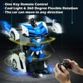 1:18 Transform Car Robot Toy, 2.4Ghz Remote, Rechargeable, 360° Stunt ...