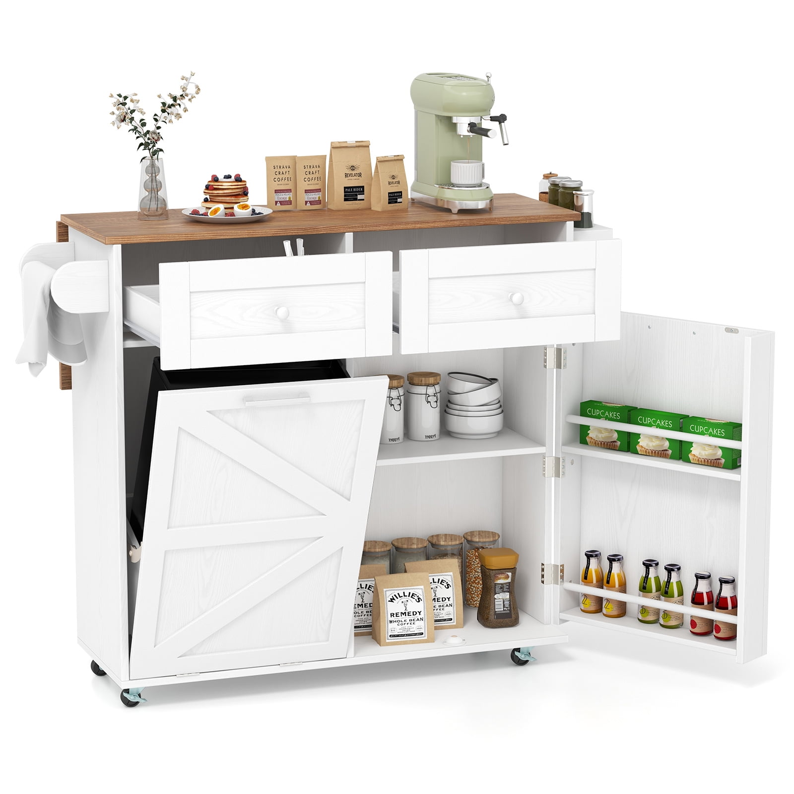 Click here for Costway Rolling Kitchen Island Kitchen Island Cart... prices