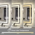 32 in. W x 48 in. H Rectangular Rounded corner Frameless Anti-Fog LED ...