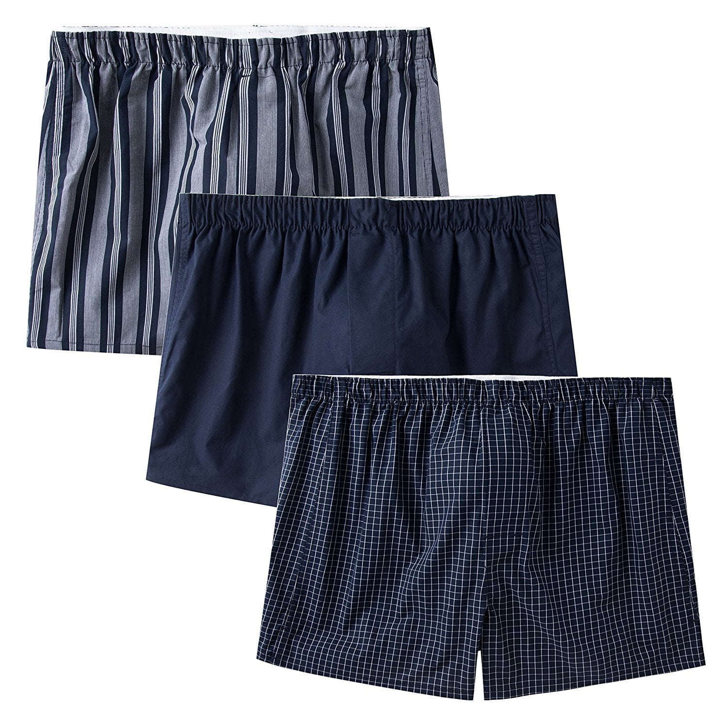 CYZ Men's 100% Cotton Classic Woven Boxers 3 Packs - Walmart.com