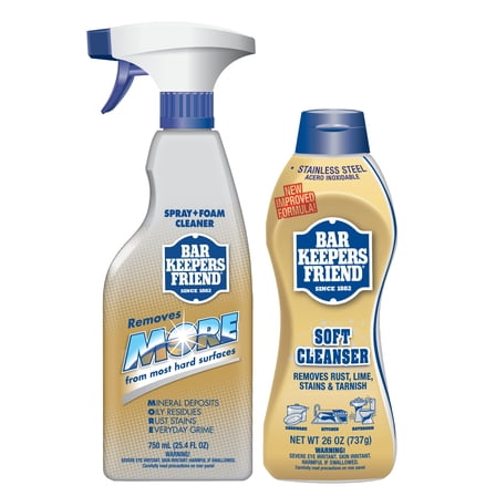 Bar Keepers Friend Multipurpose Cleaner Spray and Foam, 25.4 oz, Rust ...