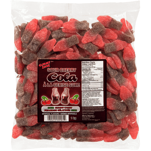 Gummy Zone Sour Cherry Cola Bottles, Fizzy & Tangy Gummy Candy, Bulk ...