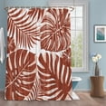 Copper Palm Leaves Shower Curtain for Bathroom, Tropical Botanical ...