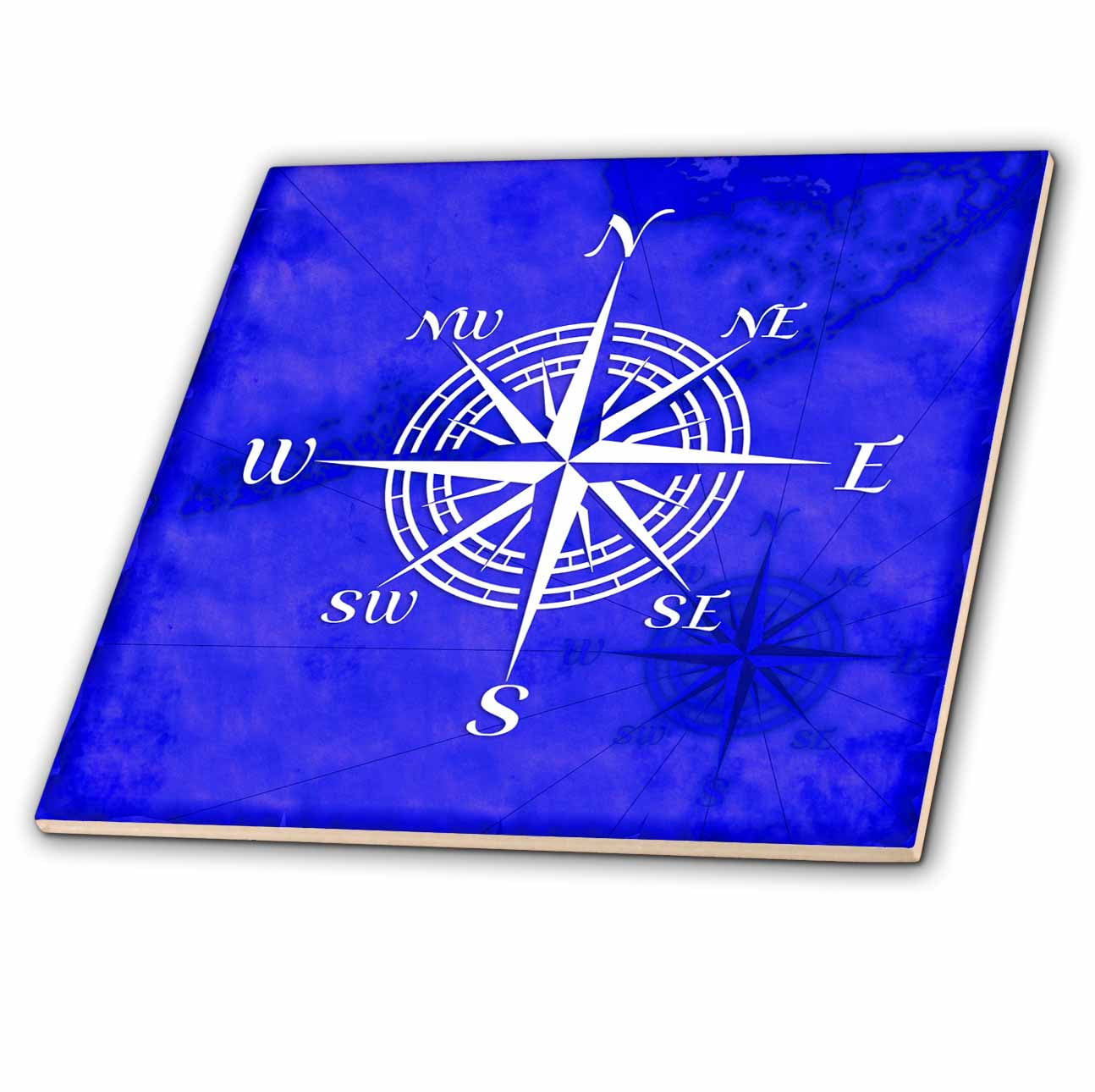 Classic white nautical compass rose sailing design for sailors. 12 Inch ...