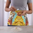 Cartoon Camels Half Waist Apron Vintage Yellow Dasiy Flowers Teal ...