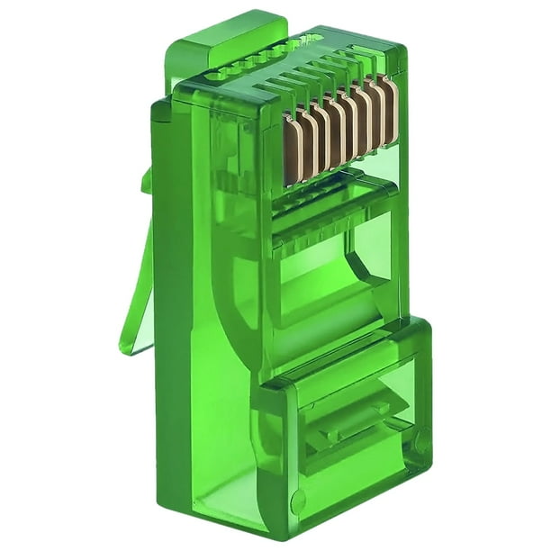 RJ45 Macho VentDepot CrystalGreen 1 Paquete 1x100 Pzas CAT6 Verde ...