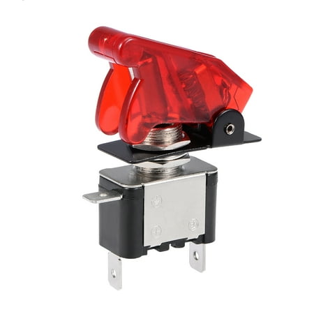 SPST Latching Rocker Toggle Switch Red LED Light 20A 12V 3P ON-OFF with ...