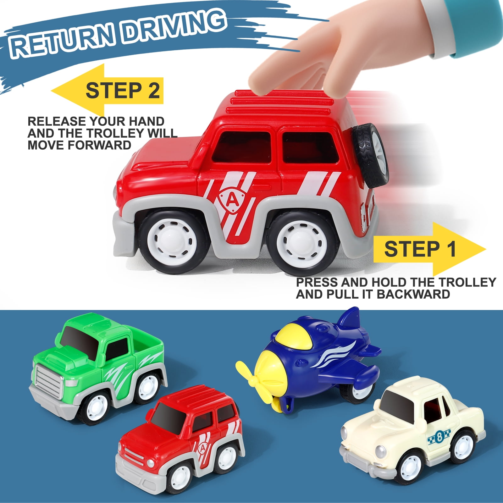 5-in-1 Friction Power Toy Vehicle with Carrier Truck - Perfect Car and ...