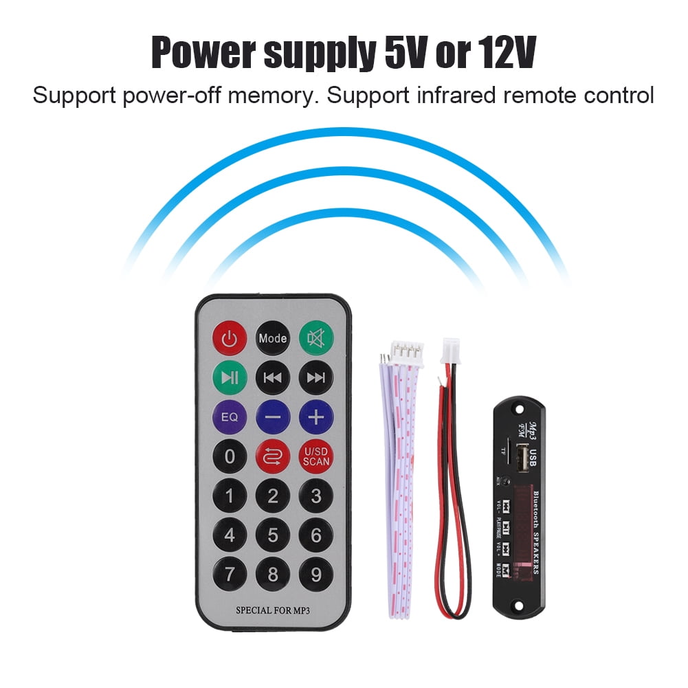 APOYO de Disco USB/Tarjeta de Memoria/Audio Externer Decoder Board, Control Remoto Decoder Music ...