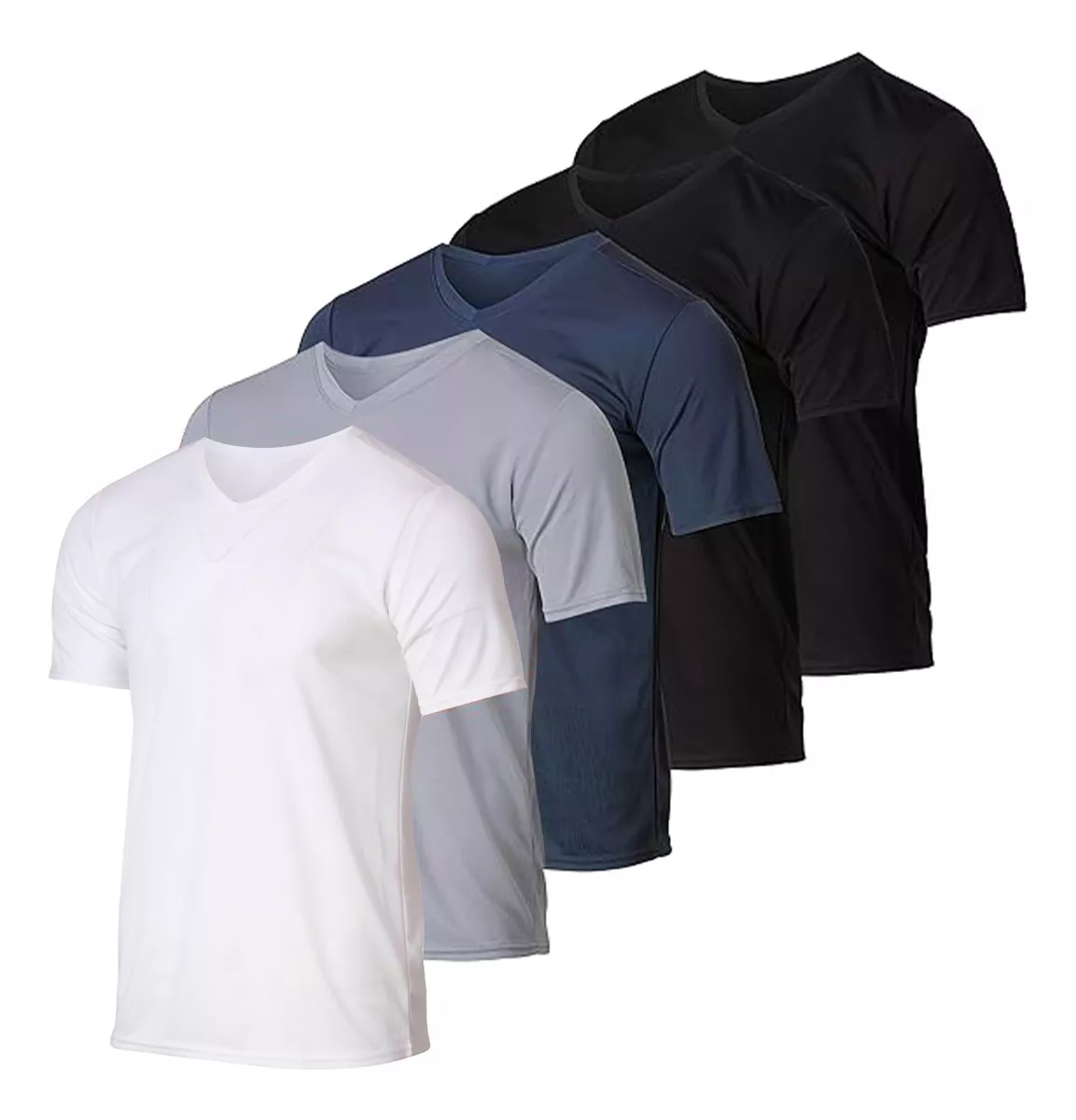 Paquete De 5 Playeras Manga Corta Cuello V Hombre Básica | Walmart en línea