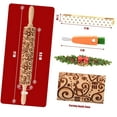 Hyjoy " Wooden Rolling Pin for Baking with Reindeer Embossed Designs ...
