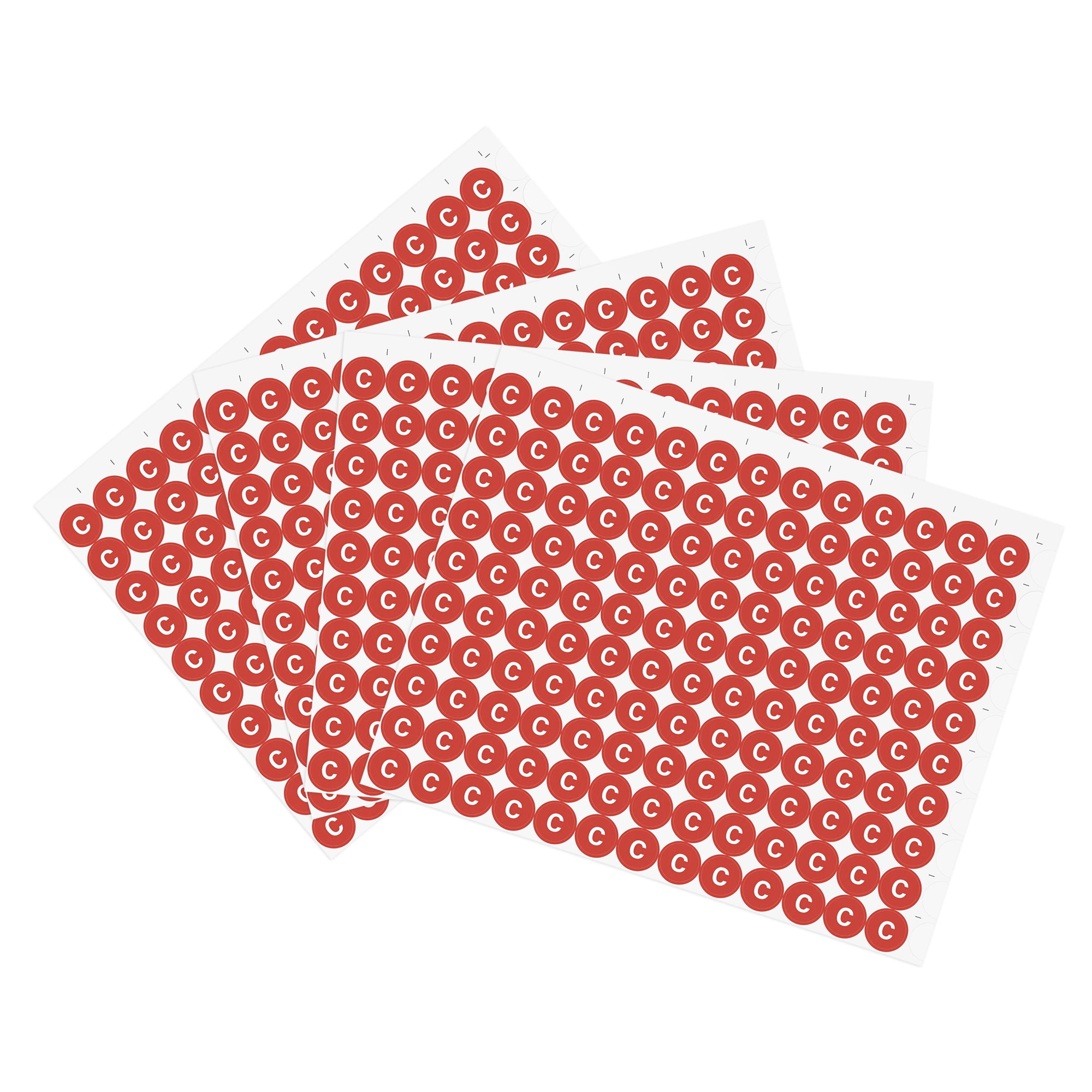 Uxcell 20mm Dia Round Letter Stickers PVC Label Letter C, Red 500 Pack ...