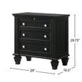 Black Finish 3-Drawer Nightstand | Great for Bedroom Organization and ...