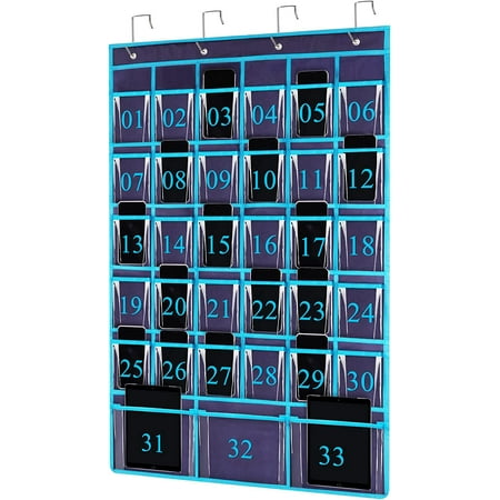 Cell Phone Holder Pocket Chart for Classroom Numbered Clear Calculator ...