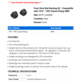Front Strut Rod Bushing Kit - Compatible with 1979 - 1995 Toyota Pickup ...