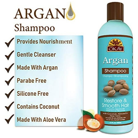 OKAY | Argan Shampoo | For All Hair Types & Textures | Restore, Hydrate ...