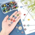 Mixed Styles Handmade Lampwork Glass European Beads with Brass Double ...