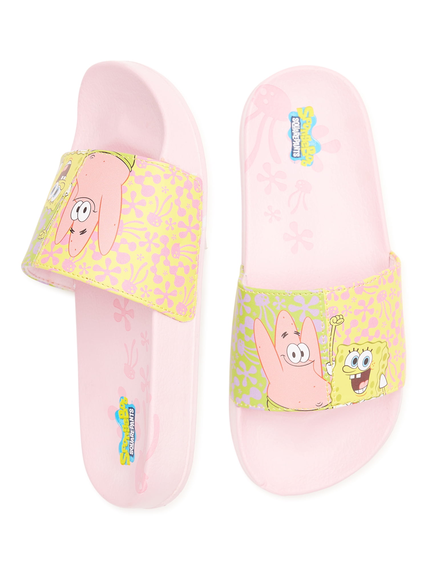Girls SpongeBob and Patrick Comfort Casual Slide Sandals Sizes 11-4 ...