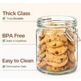 Airtight Glass Canister with Lid Set of 6, 25oz Food Storage Jar, Mason ...