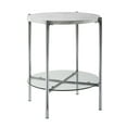 Bellamy Studios Lola Faux Marble Chrome End Table with Glossy Top and ...
