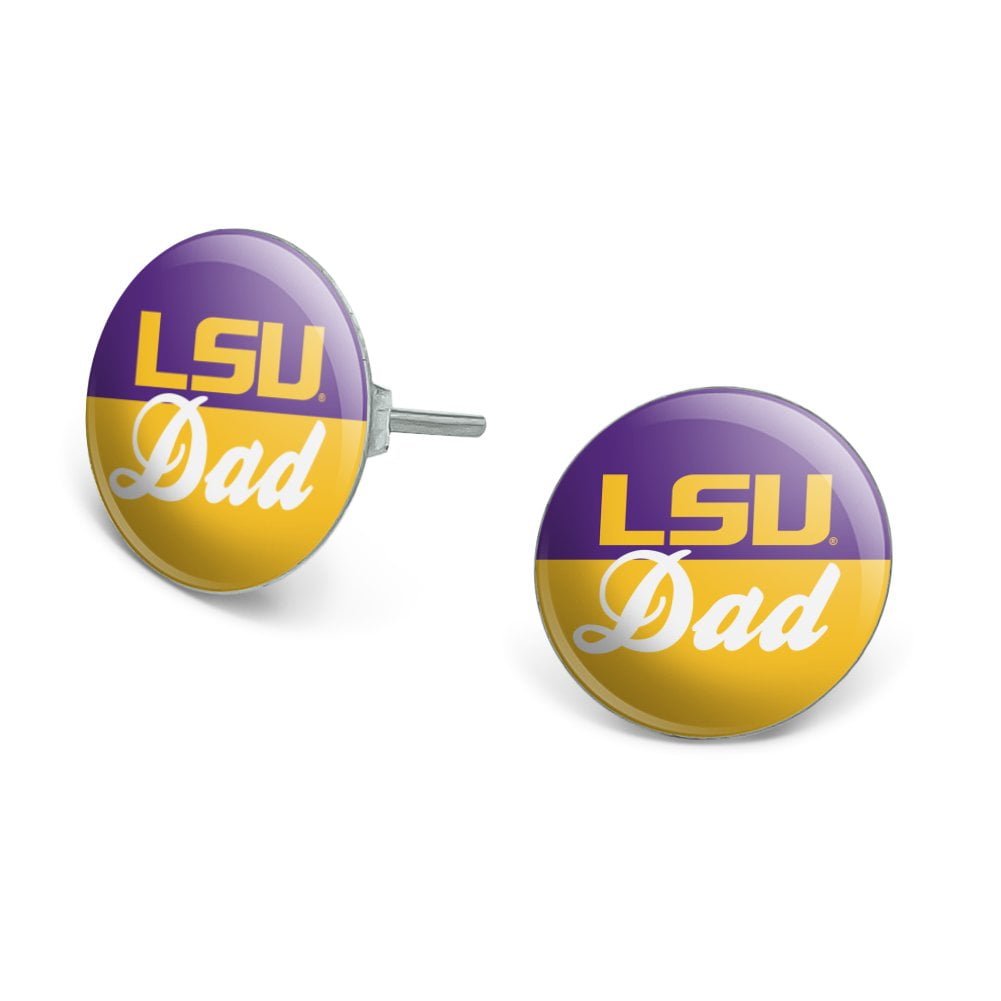 LSU Dad Novelty Silver Plated Stud Earrings - Walmart.com