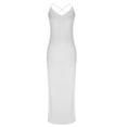 BLTIBY Womens Summer Spring Midi Dress Vacation Bodycon U Neck ...