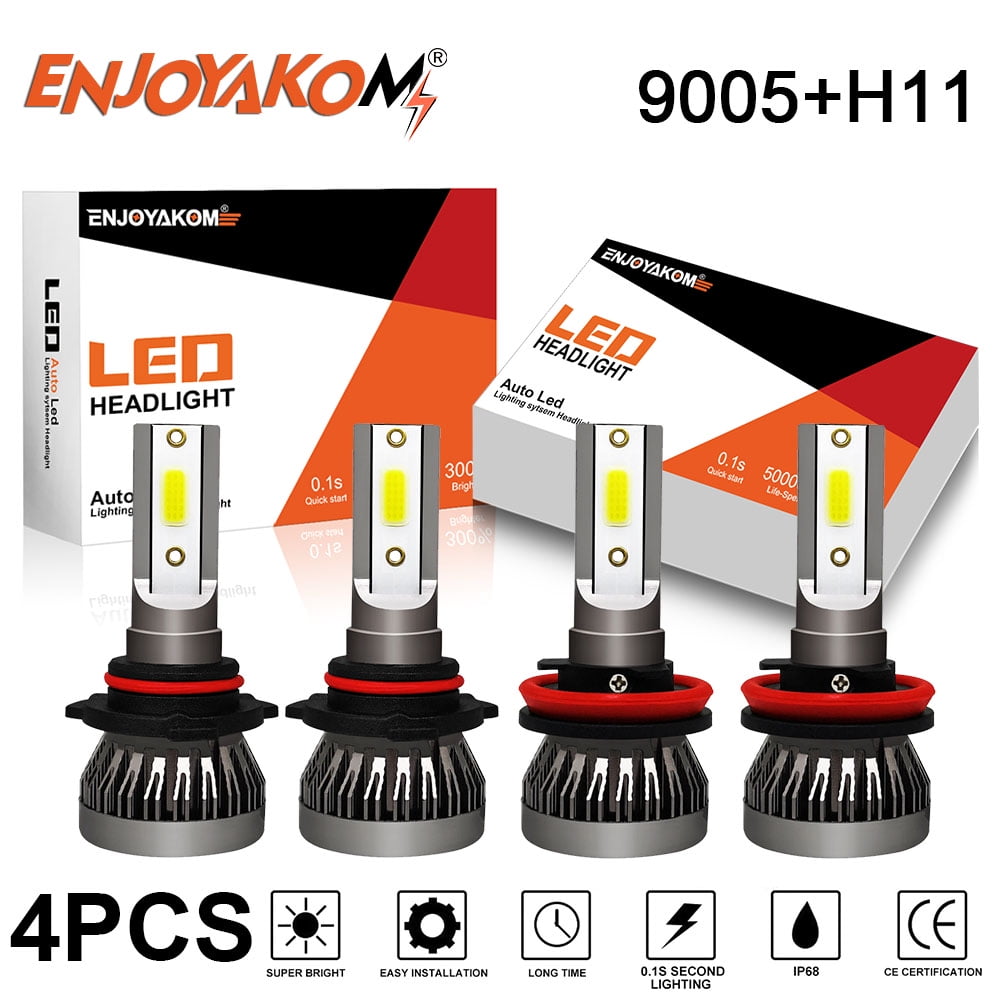 Click here for Azssmuk 4pcs Led Headlight Bulbs 9005 H11 For Toyo... prices