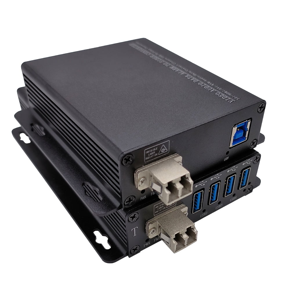 4 Ports USB 3.2 Over Single-mode Fiber Optic Extender to 250 Meters ...