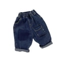 Boy Children'S Casual Jeans Denim Pure Color Stright Wide Leg Beach ...