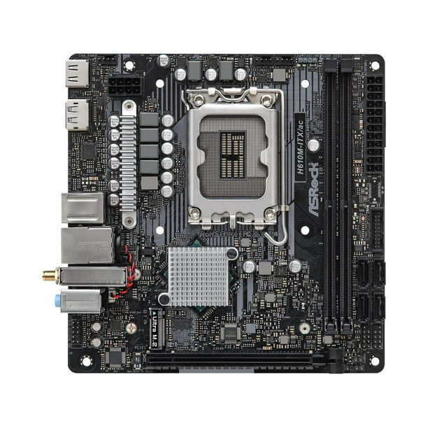 ASRock H610M-ITX/AC LGA 1700 Intel H610 SATA 6Gb/s DDR4 Mini ITX Motherboard - Walmart.com
