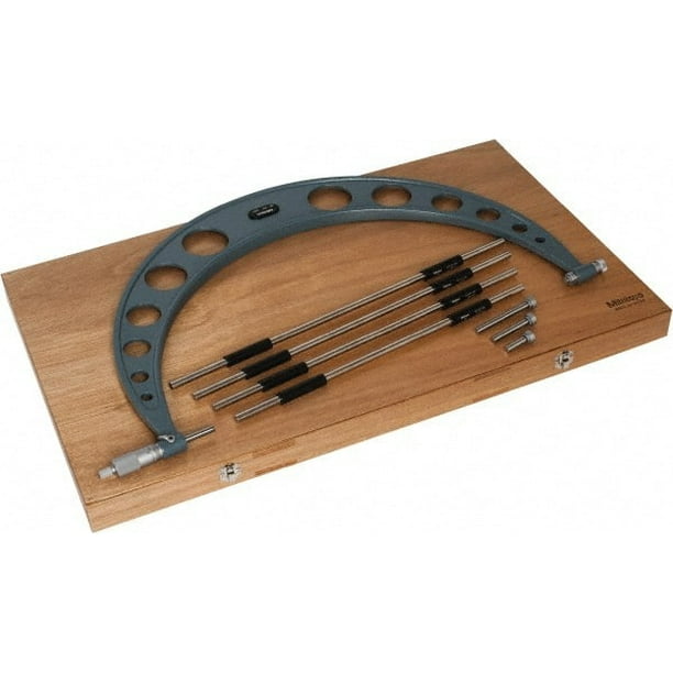 Mitutoyo Interchangeable 4 Anvil Mechanical Micrometer, 16-20", Ratchet ...