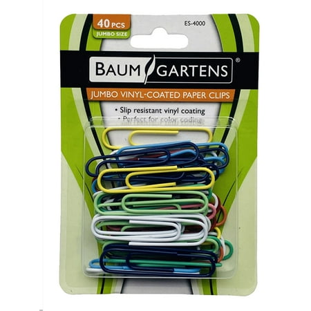 Vinyl-Coated Paper Clips, Jumbo Size, Pack Of 40 | Walmart Canada