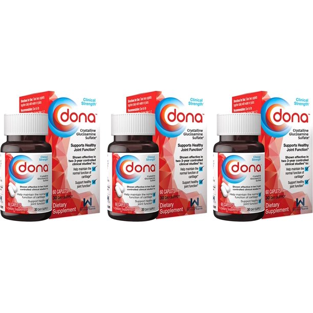 DONA Crystalline Glucosamine Sulfate, 750 Mg, Joint Supplement Pills ...
