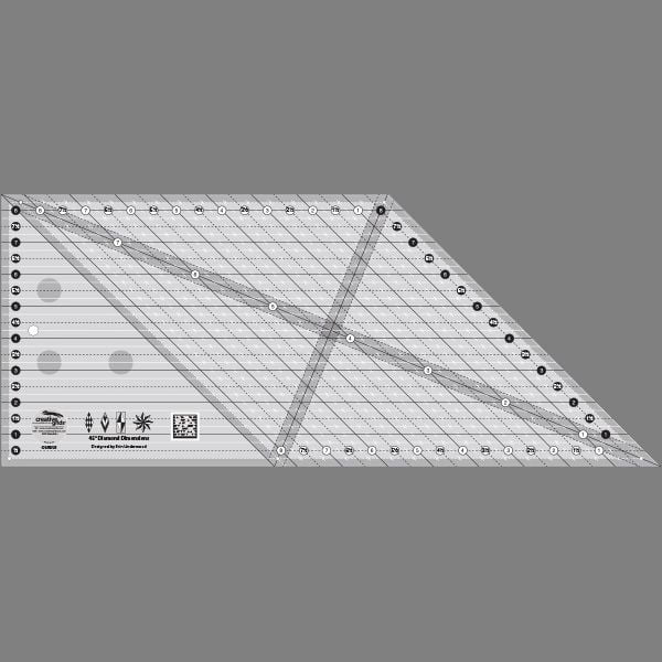 Creative Grids 45 Degree Diamond Dimensions Ruler - Walmart.com ...