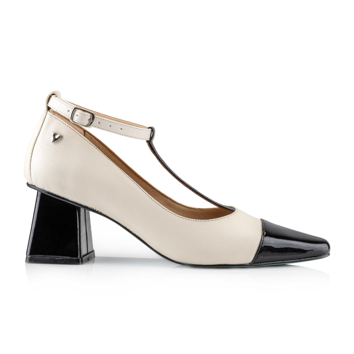 Zapatilla pulsera piel Combinación ivory and black PIKIKI beige 25 ...