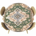 Abstract Flowers Pattern Round Fitted Tablecloth with Elastic Edge ...