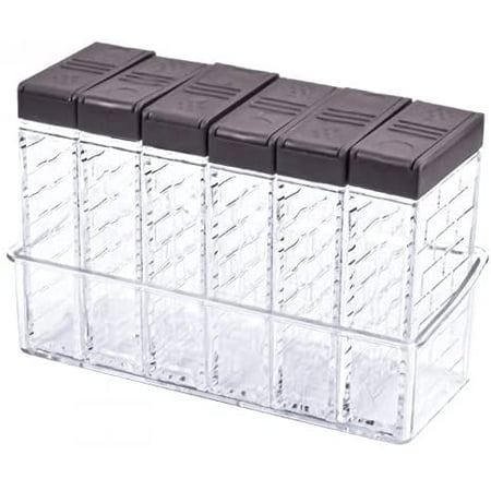 Pla tic Sea oning Box, Set of 6 Spice Shak Box with Tray, Camping Spice ...