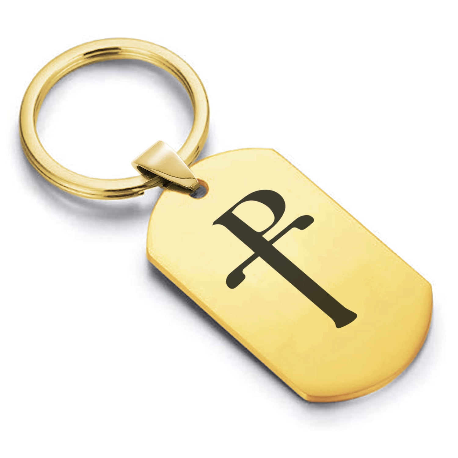 Stainless Steel Religious Staurogram Dog Tag Keychain Circle Ring ...