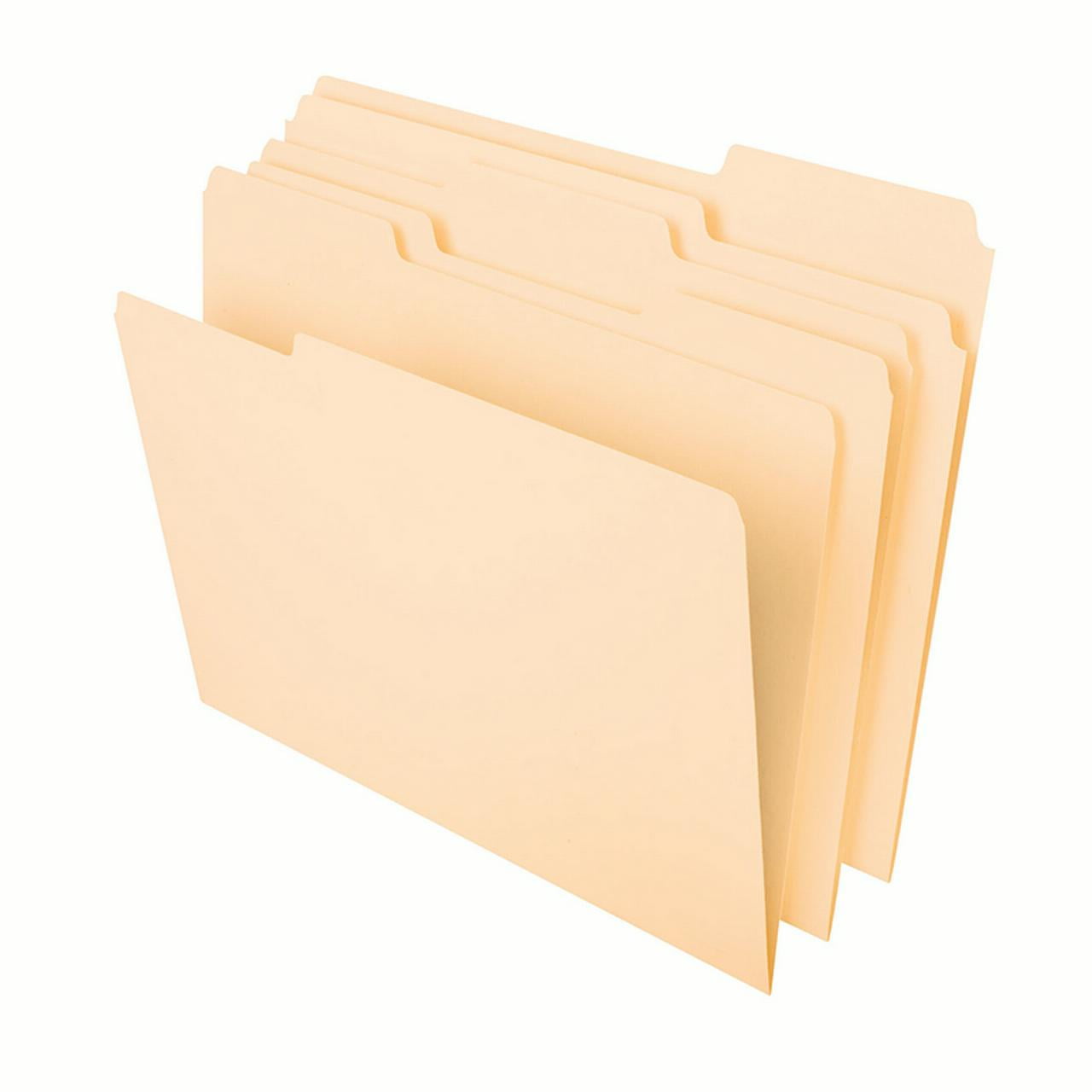 File Folders, Letter Size, Manila, 1/3 Cut, Box of 100 | Bundle of 10 ...