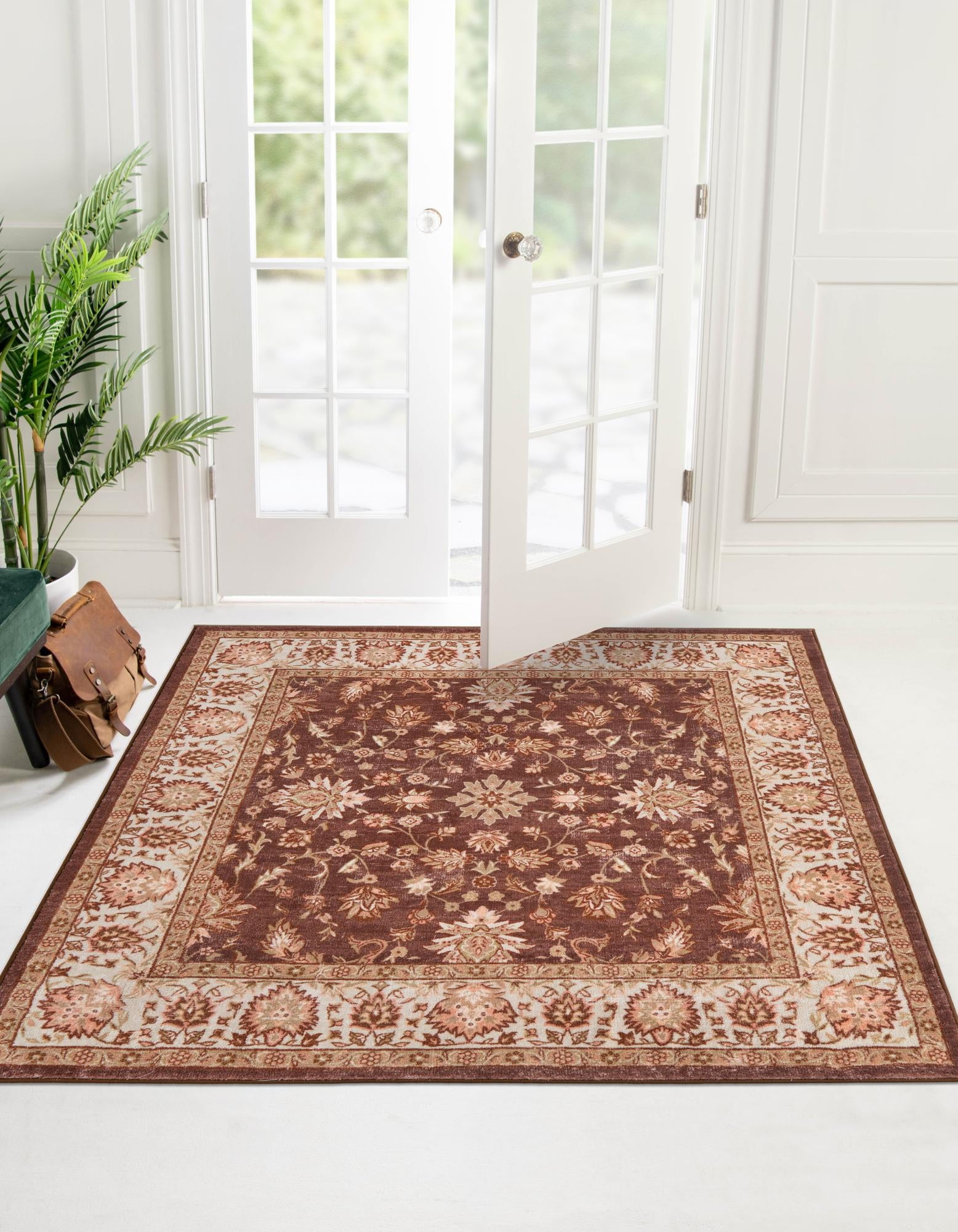 Rugs.com Medina Collection Rug – 8 Ft Square Coffee Brown Medium Rug ...
