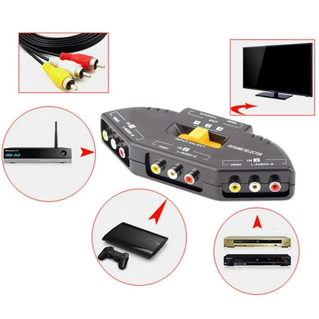 RCA Switch Splitter Selector Box with 3-Input and cable rca splitter 1 ...