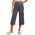 Mifsaly Womens Tear Away Capri Pants Wide Leg Post Surgery Recovery ...