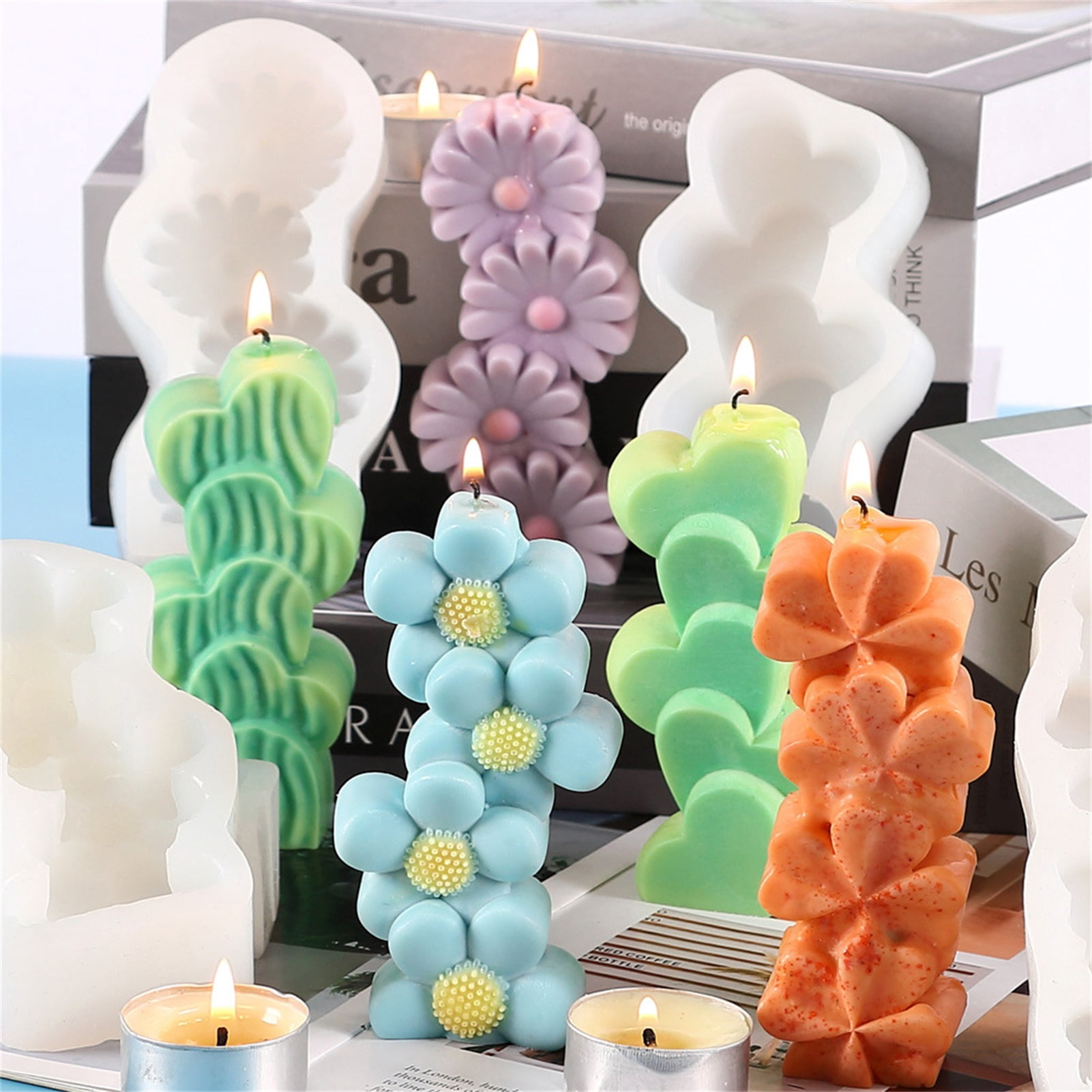 DIY Multi-Purpose Silica Gel Candle Mold - Heart and Cactus Shape for ...