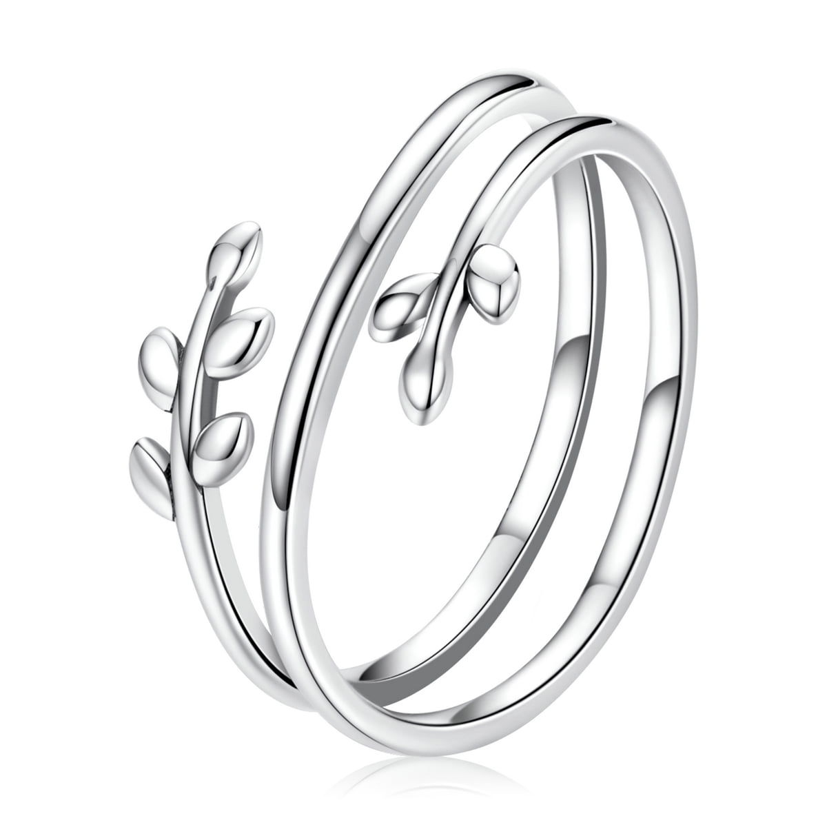 FOREVER QUEEN Fashion Jewellery Statement, Adjustable 925 Sterling Silver Laurel Wreath Double ...