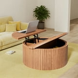 Oubayajia Round Coffee Table with Storage, Wood Lift Top Coffee Table ...