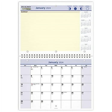 AT-A-GLANCE 2024 Wall & Desk Calendar, 11" x 8", Small, Monthly ...